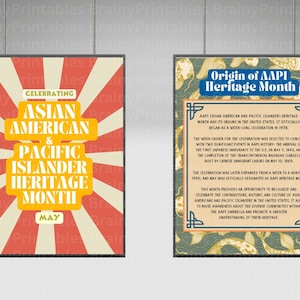 AAPI Heritage Month (set of 8) Printable Posters, Asian American and ...