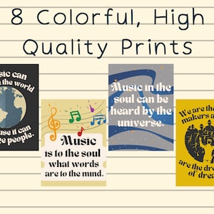 Music Quotes (set of 8) Printable Posters, Music Classroom Decor ...