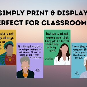 Latina Women (set of 8) Printable Posters, Motivational Classroom Decor ...