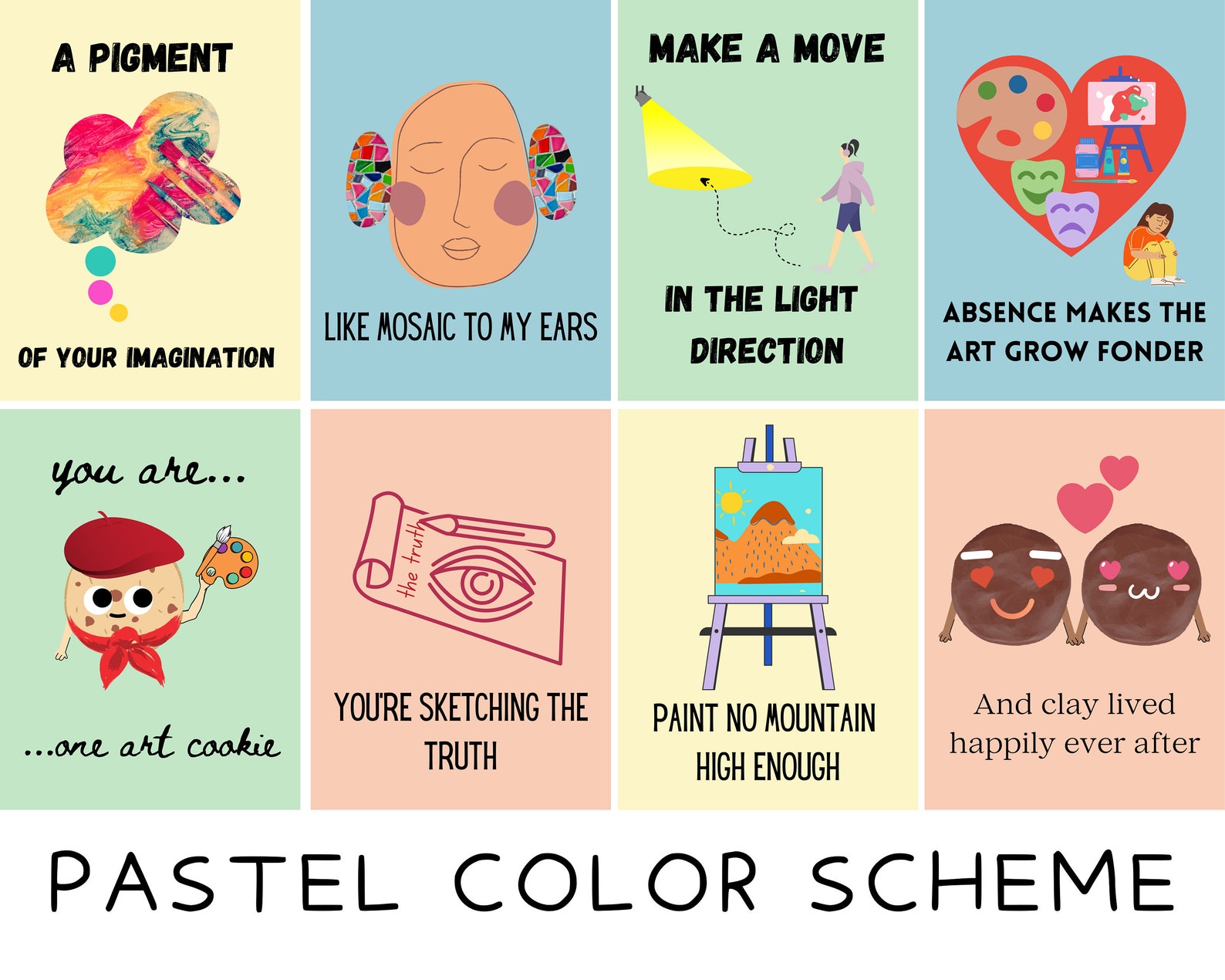 Funny Art Posters (set of 8) Printable Posters, Art Classroom Decor ...