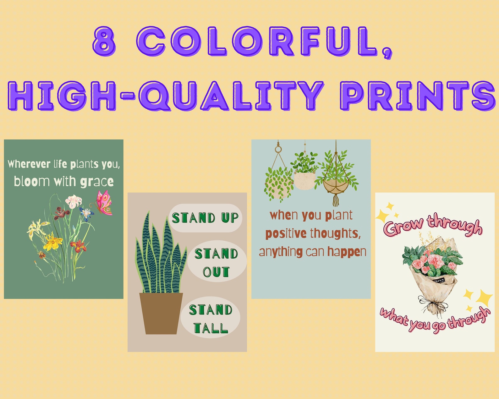 Planty set of 8 Printable Posters Plant Themed Classroom - Etsy