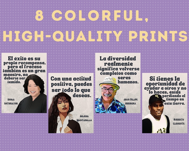 SPANISH Hispanic Leaders in History set of 8 Printable - Etsy