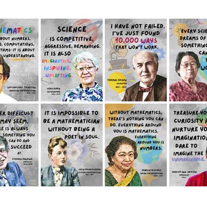 STEM Bundle (set of 47) Printable Posters, Famous Scientists and ...