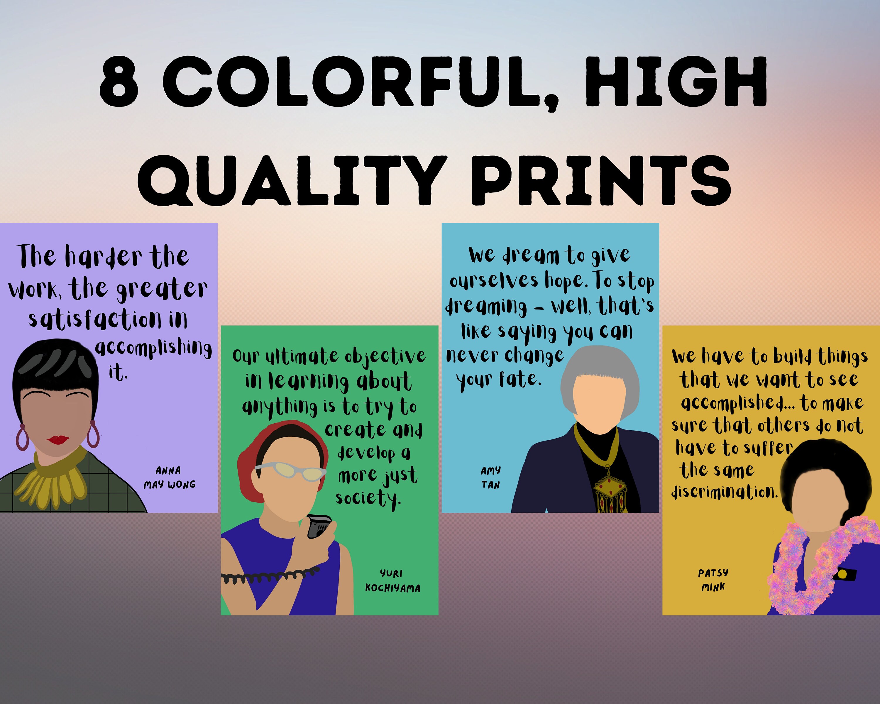 Rainbow Asian Leaders in History set of 8 Printable Posters - Etsy