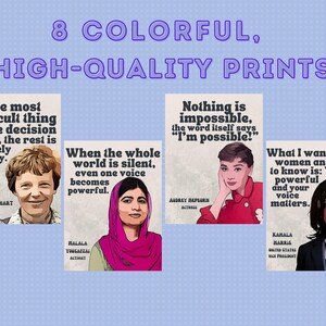 Retro Women in History (set of 8) Printable Posters, Motivational ...