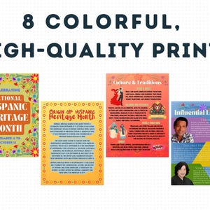 Hispanic Heritage Month (set of 8) Printable Posters, Latinx Heritage ...