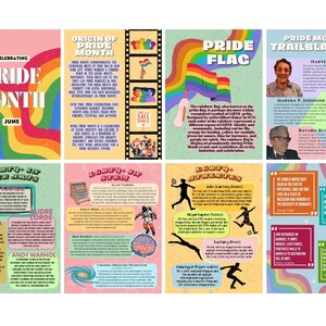 Pride Month (set of 8) Printable Posters, LGBT History Month Posters ...