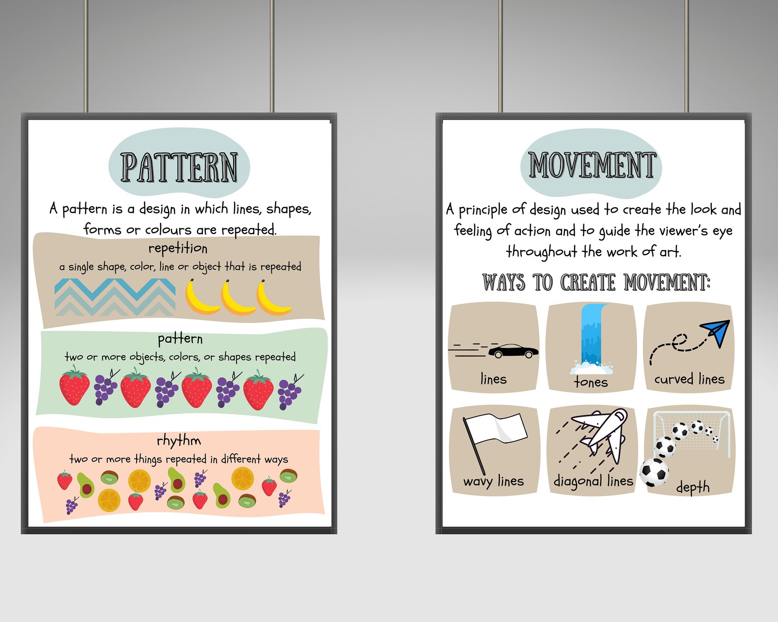 Principles of Design Posters set of 8 Printables Art | Etsy