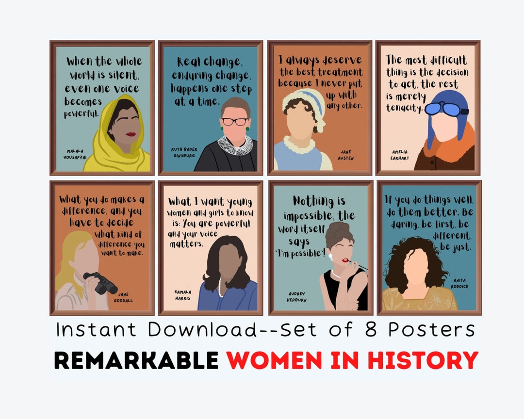 Women in History (set of 8) Printables, Posters for Women's History ...