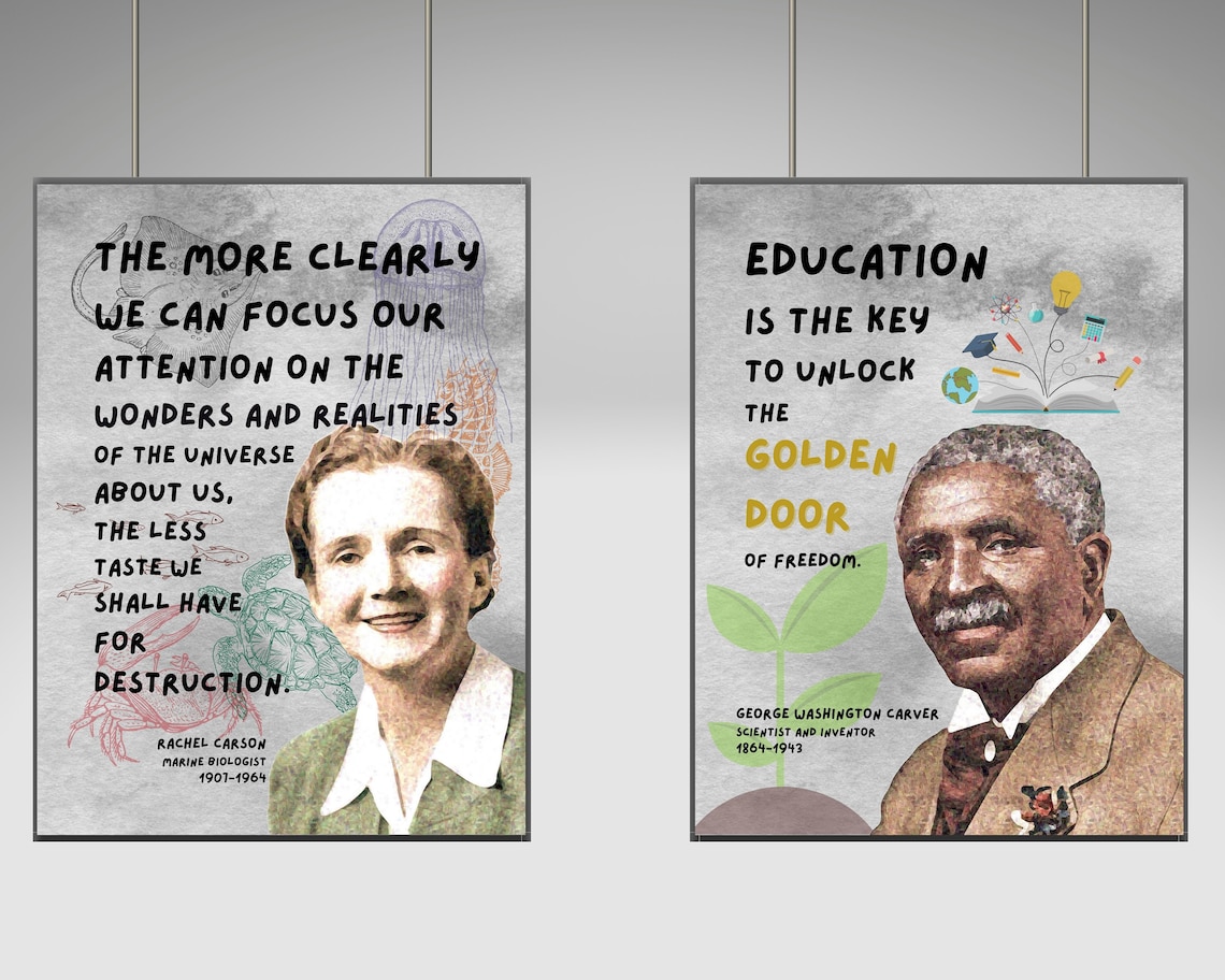 Famous Scientists Posters set of 8 Printable Science - Etsy