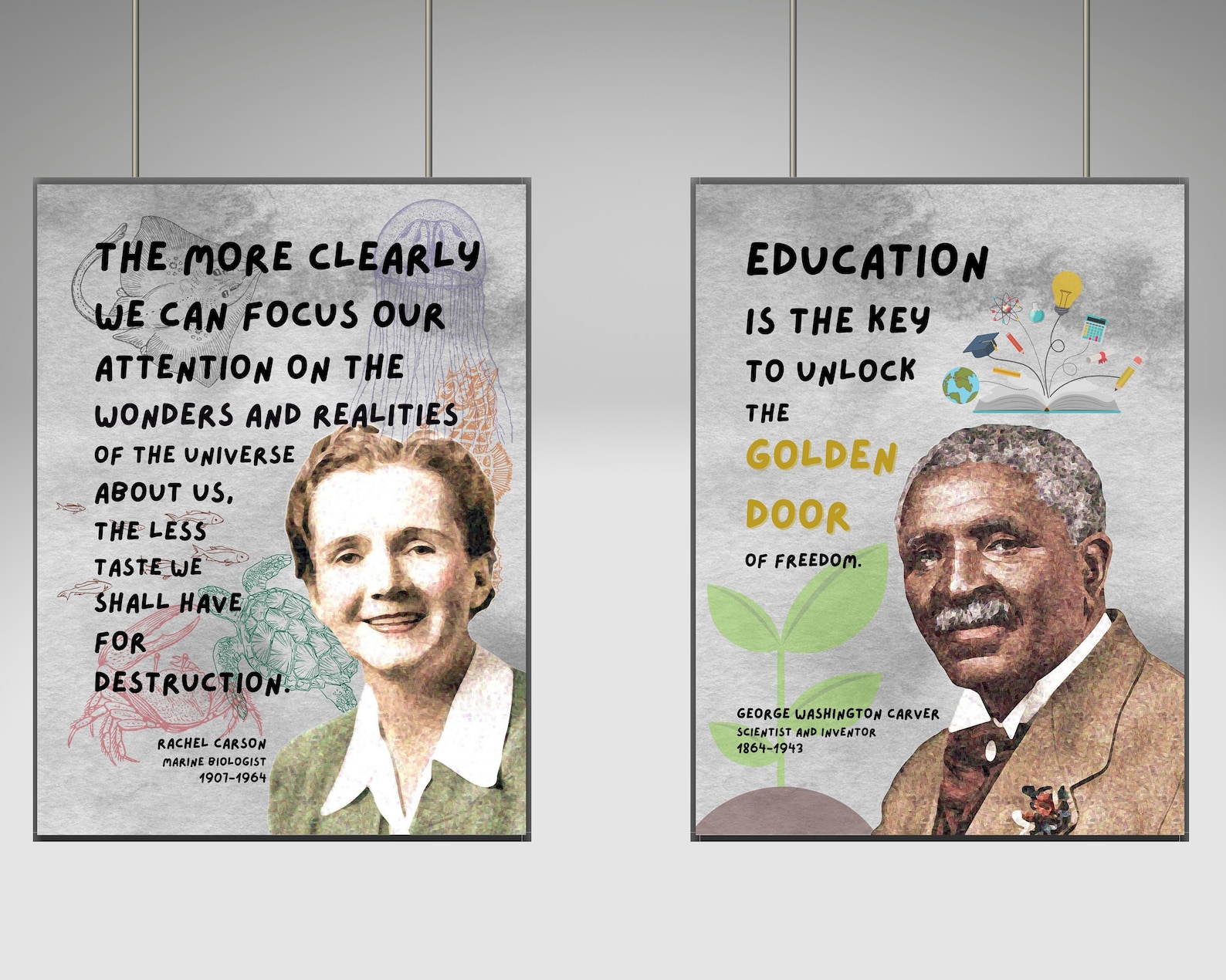 Famous Scientists Posters set of 8 Printable, Science Classroom Decor ...