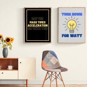 Science Posters (set of 8) Printables, Physics Puns, Science Puns ...