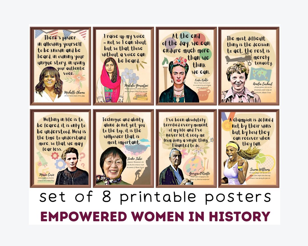Empowered Women in History (set of 8) Printable Posters, Motivational ...