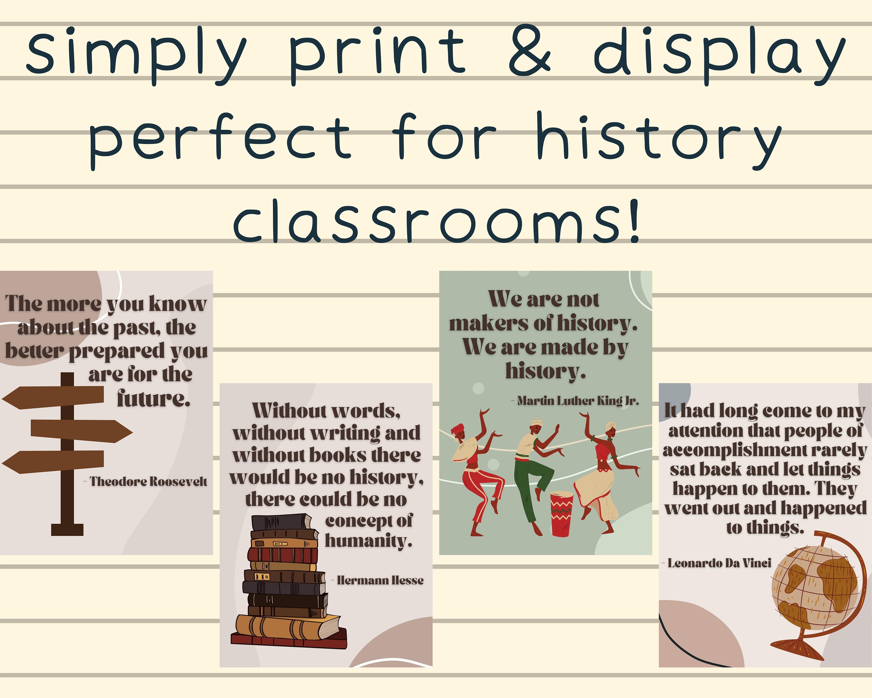 History Quotes set of 8 Printables History Classroom Decor - Etsy