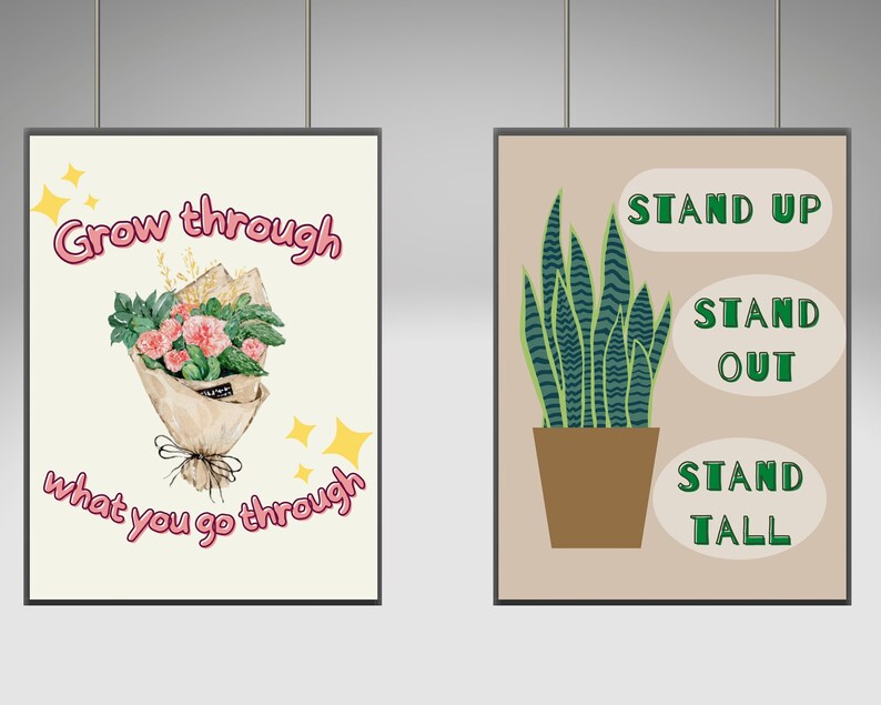 Planty set of 8 Printable Posters Plant Themed Classroom - Etsy