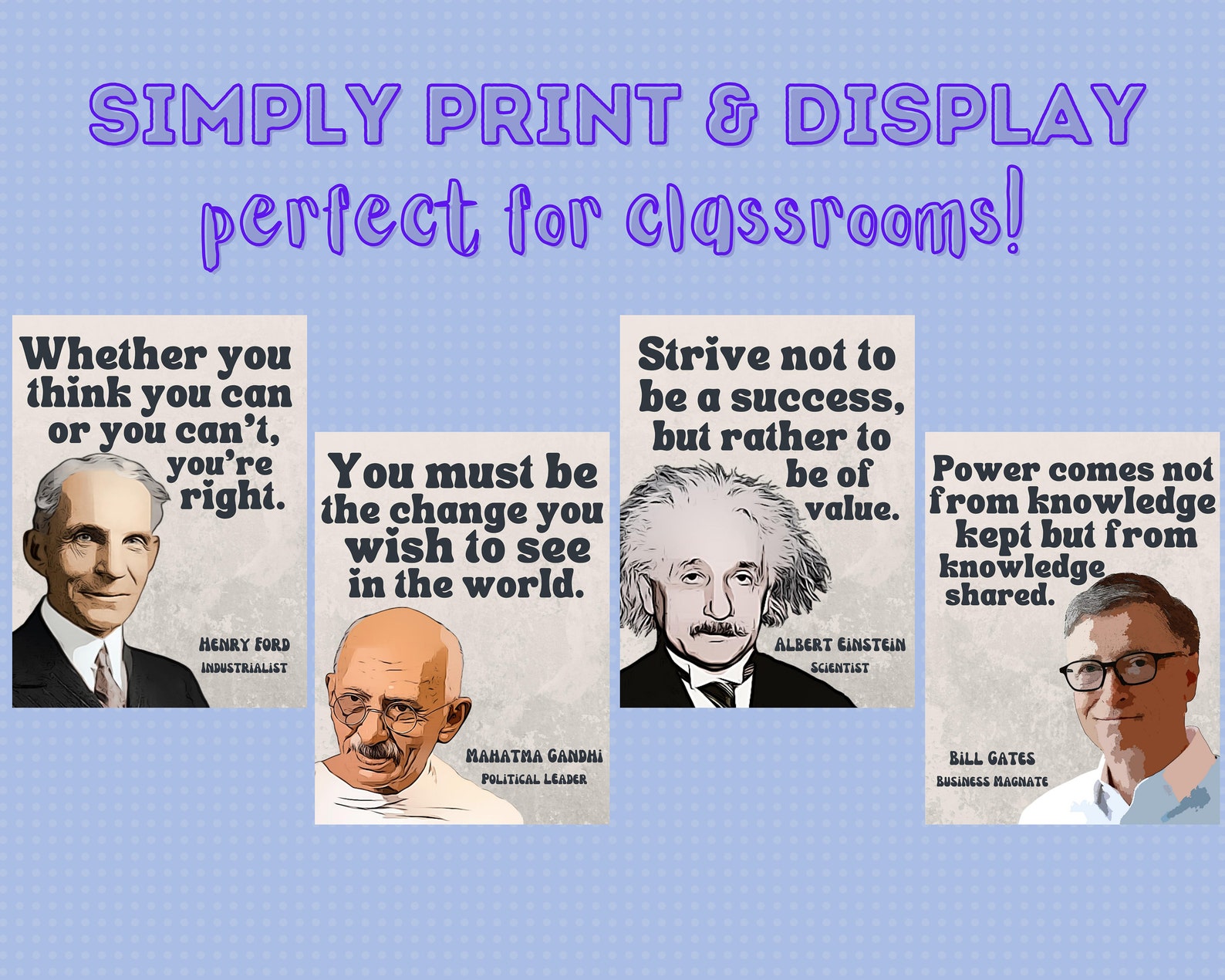 Retro Remarkable Men in History (set of 8) Printables, Motivational ...