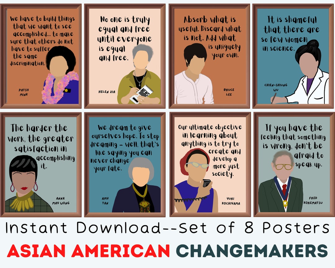 Boho Chic Asian Leaders in History set of 8 Printable Posters ...