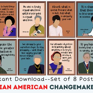 Boho Chic Asian Leaders in History set of 8 Printable Posters ...