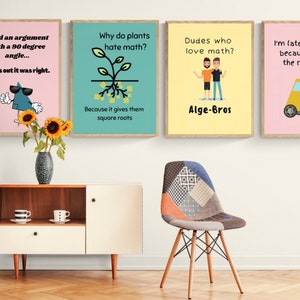 Math Posters (set of 8) Printables, Math Jokes, Mathematics Poster ...