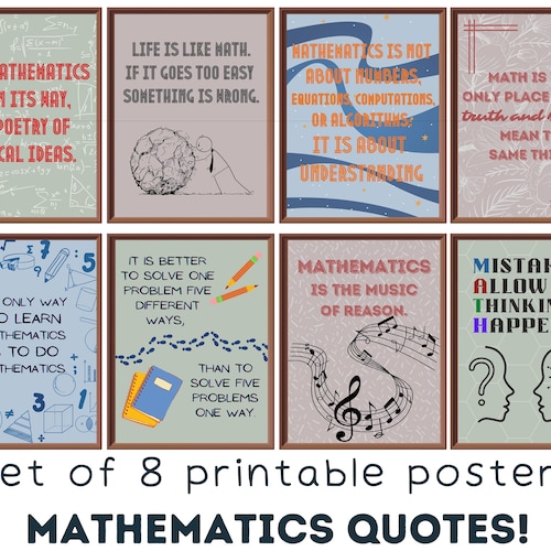 Math Quotes set of 8 Printables Mathematics Classroom - Etsy