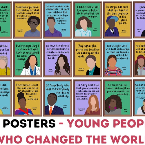 Retro Remarkable Young People set of 18 Printable Posters - Etsy