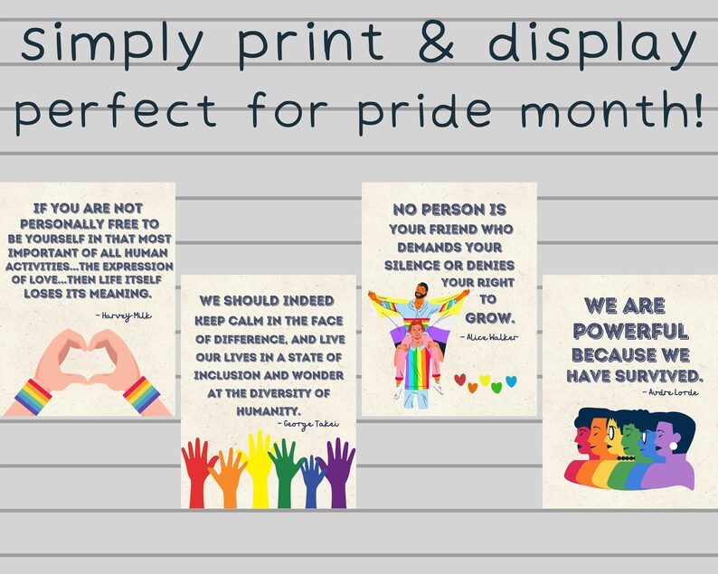 LGBTQ Quotes set of 8 Printables LGBT History Month - Etsy