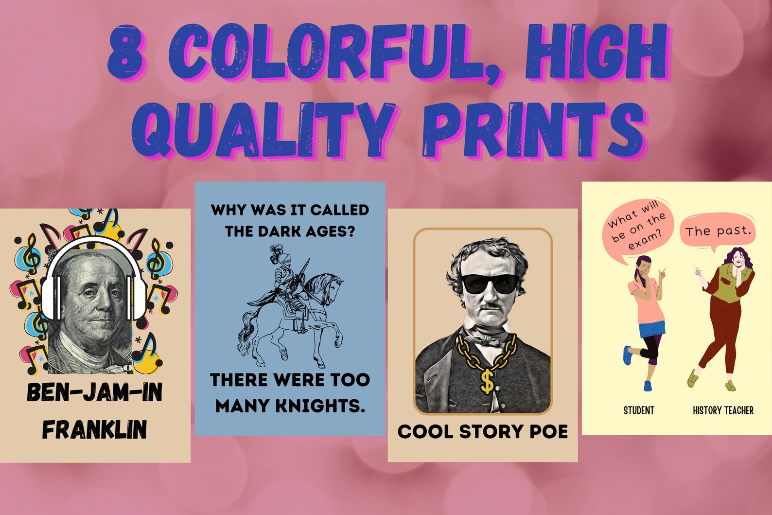 History Posters set of 8 Printables Funny History Posters | Etsy
