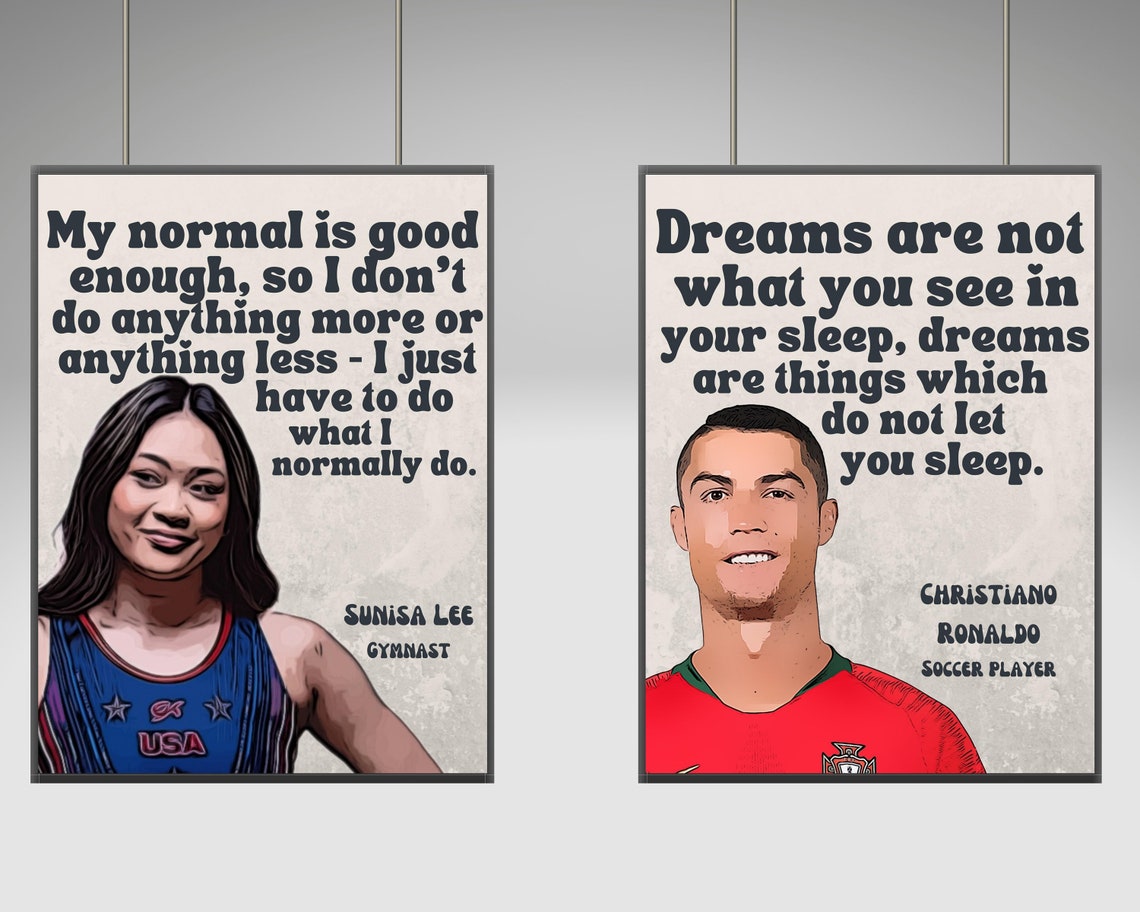 Retro Inspirational Athletes set of 8 Printable Posters - Etsy