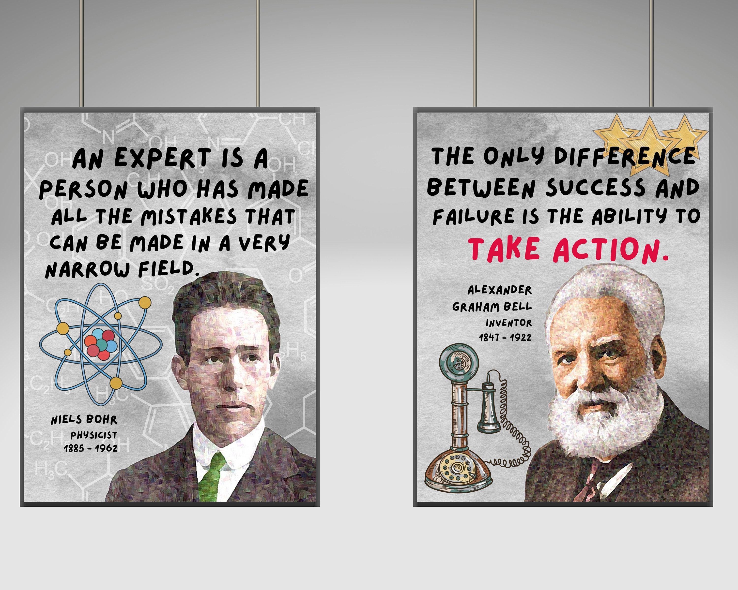Famous Male Scientists Posters set of 8 Printable Science - Etsy
