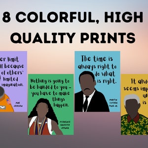 Black Leaders in History (set of 8) Printable Posters, Black Historical ...