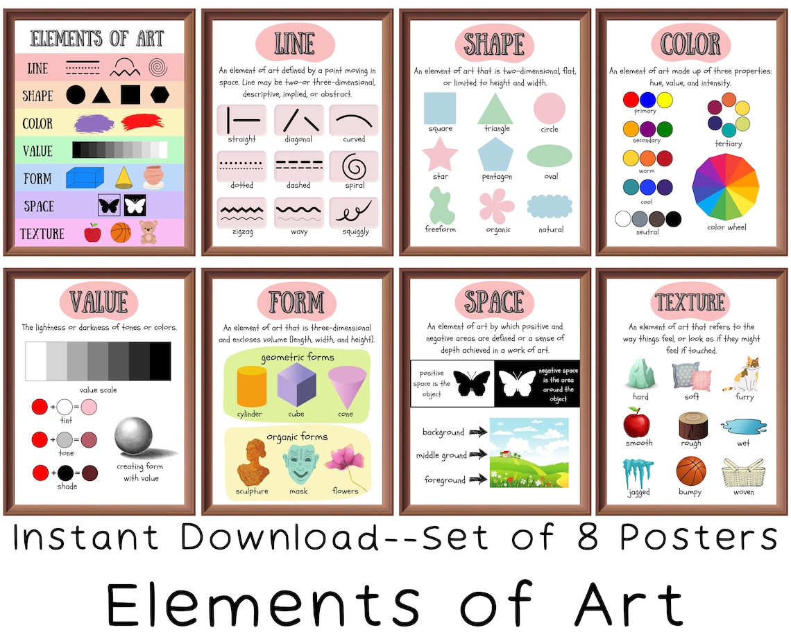 Elements of Art Posters set of 8 Printables Art Classroom | Etsy UK