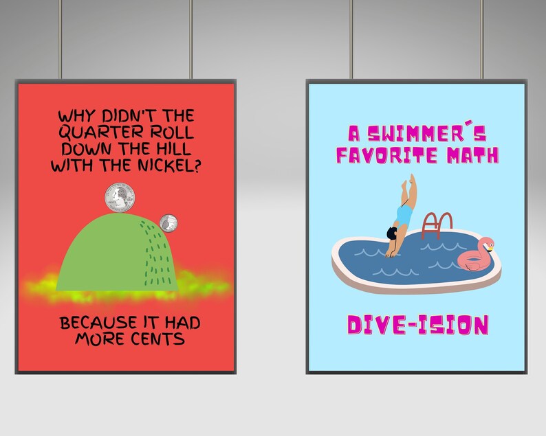 Math Puns Posters (set of 8) Printables VOL3, Math Classroom Decor ...