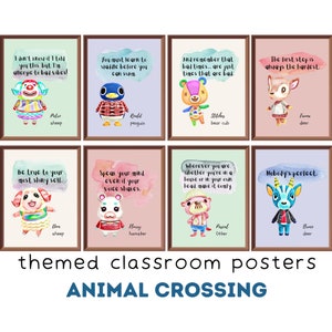 Animal Crossing Themed Posters (set of 8) Printable, ACNH Poster Set ...