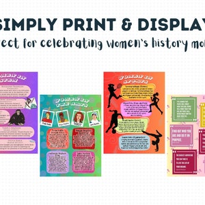 Womens History Month (set of 8) Printable Posters, Bulletin Board ...