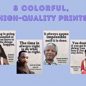 Retro Black Leaders in History (set of 8) Printable Posters, Black ...