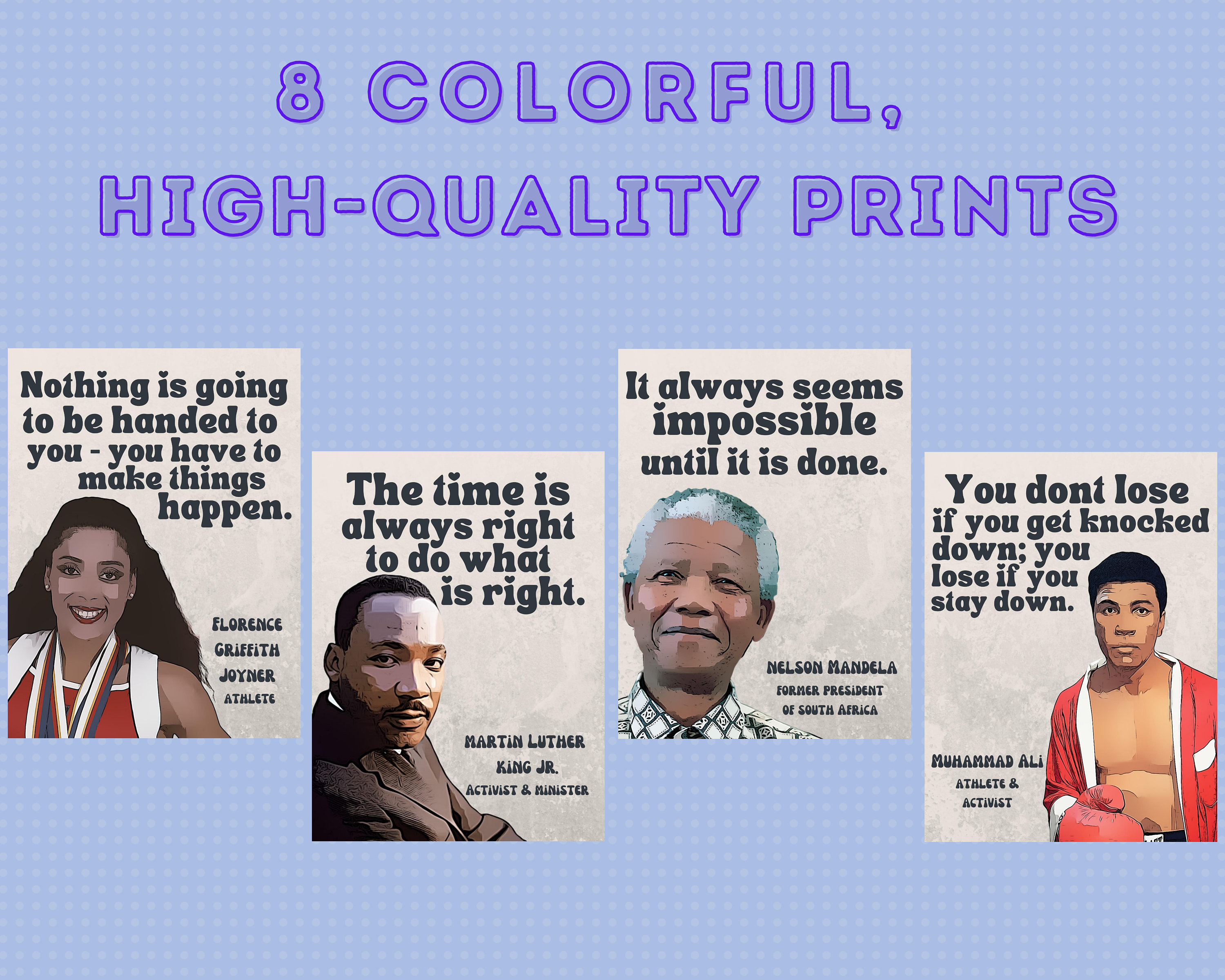 Retro Black Leaders in History set of 8 Printable Posters - Etsy