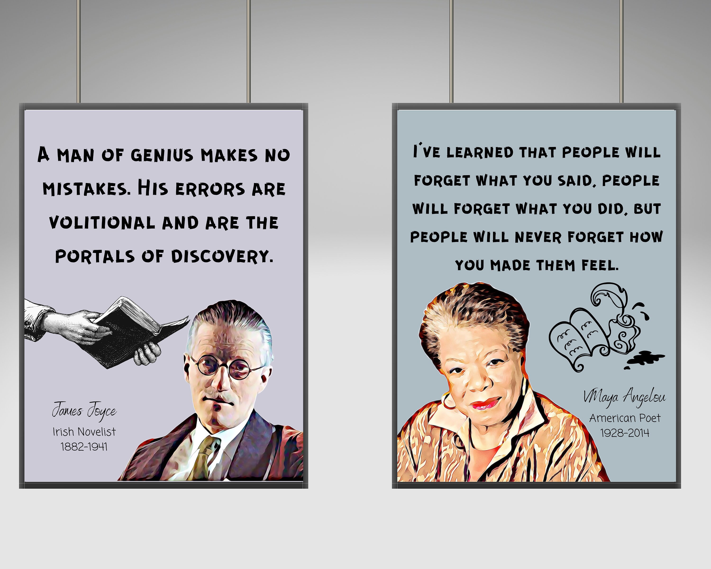 Famous Authors Posters set of 8 Printable English Classroom - Etsy Hong ...