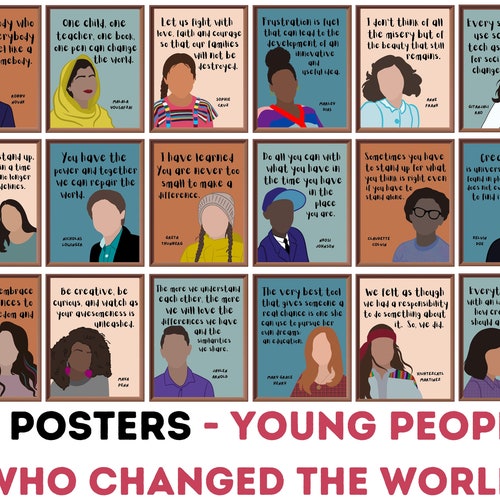 Retro Remarkable Young People set of 18 Printable Posters - Etsy
