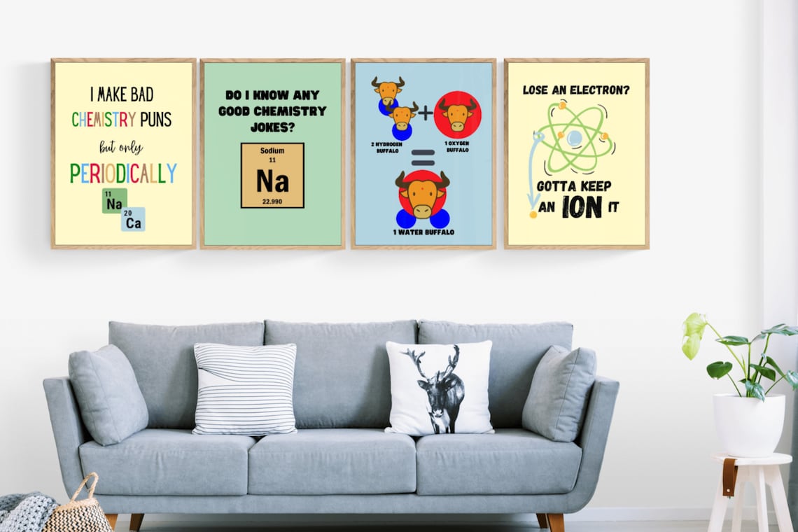 VOL 2 Science Puns set of 8 Printables Chemistry Jokes - Etsy