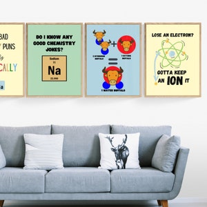 VOL 2 Science Puns (set of 8) Printables, Chemistry Jokes, Funny ...