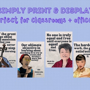Retro Asian Leaders (set of 8) Printable Posters, AAPI Heritage Month ...
