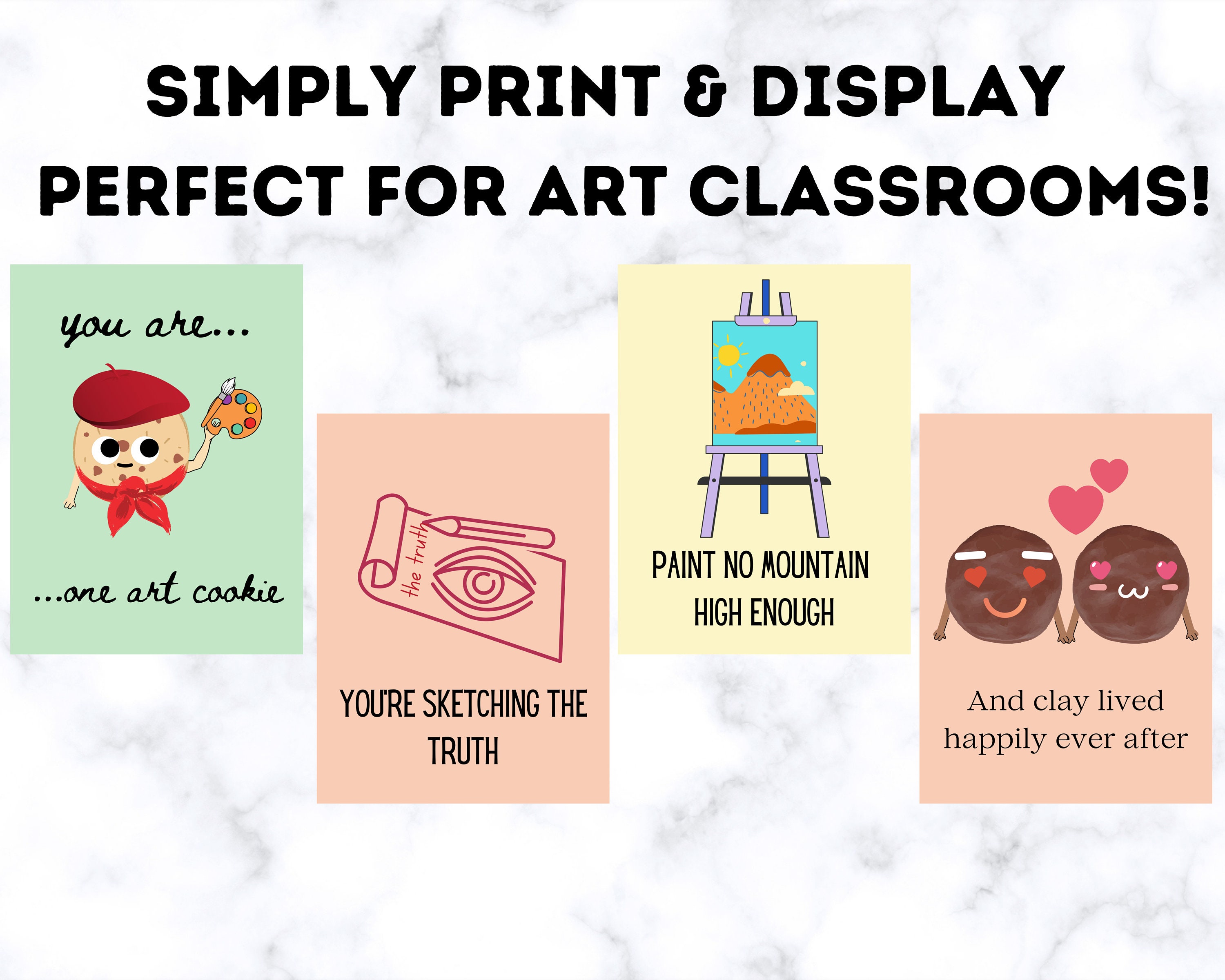 Funny Art Posters set of 8 Printable Posters Art Classroom - Etsy Australia
