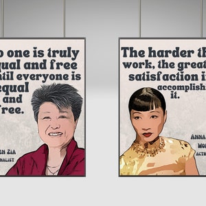 Retro Asian Leaders (set of 8) Printable Posters, AAPI Heritage Month ...