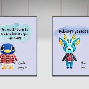Animal Crossing Themed Posters (set of 8) Printable, ACNH Poster Set ...