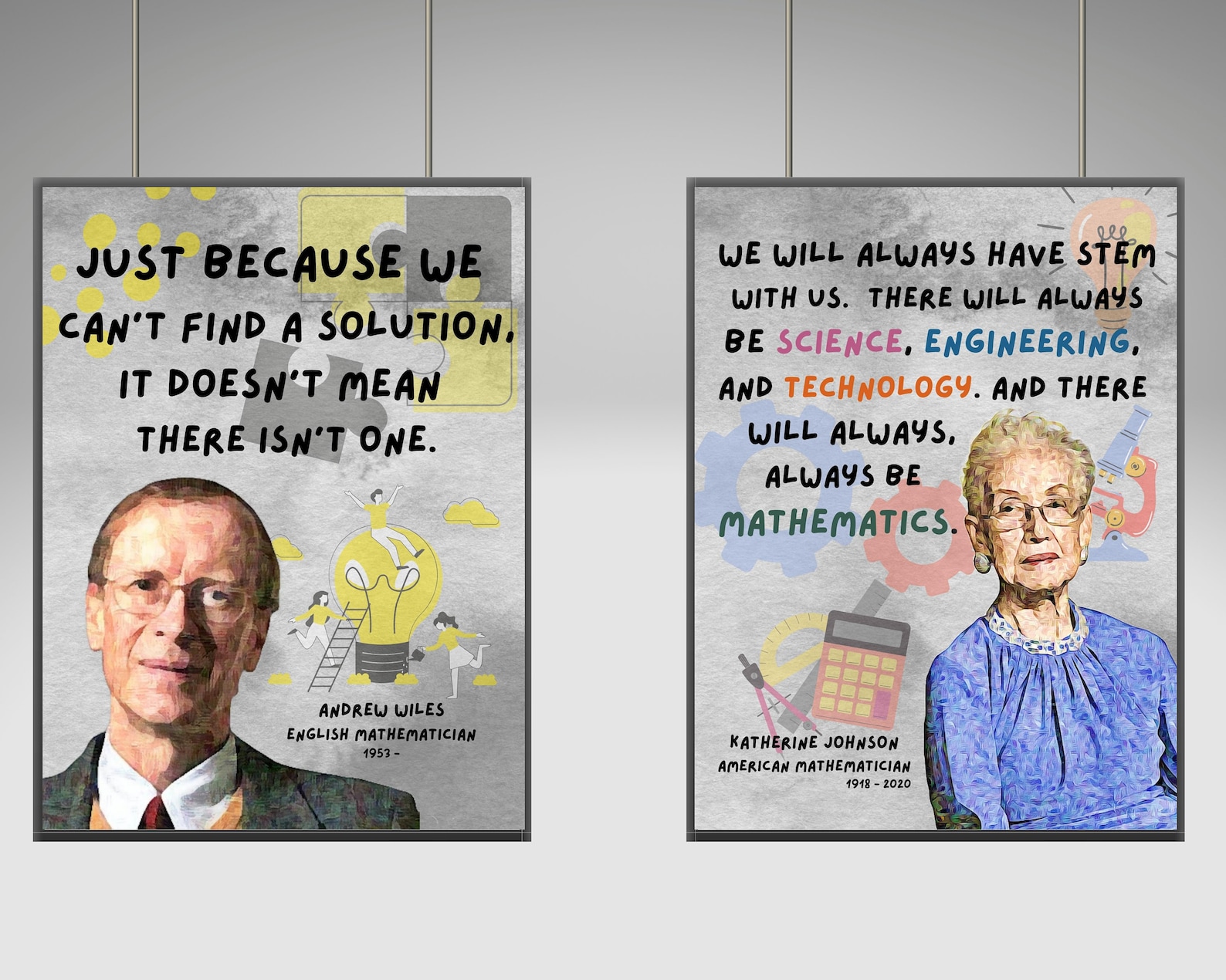 Famous Mathematicians Posters set of 8 Printable Math - Etsy