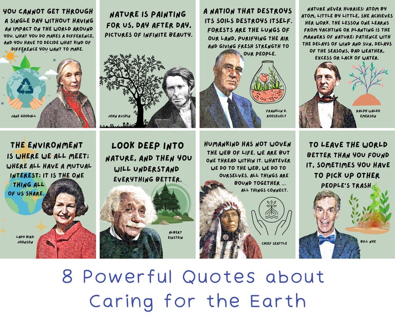 Earth Quotes (set of 8) Printable Posters, Inspirational Quotes About ...