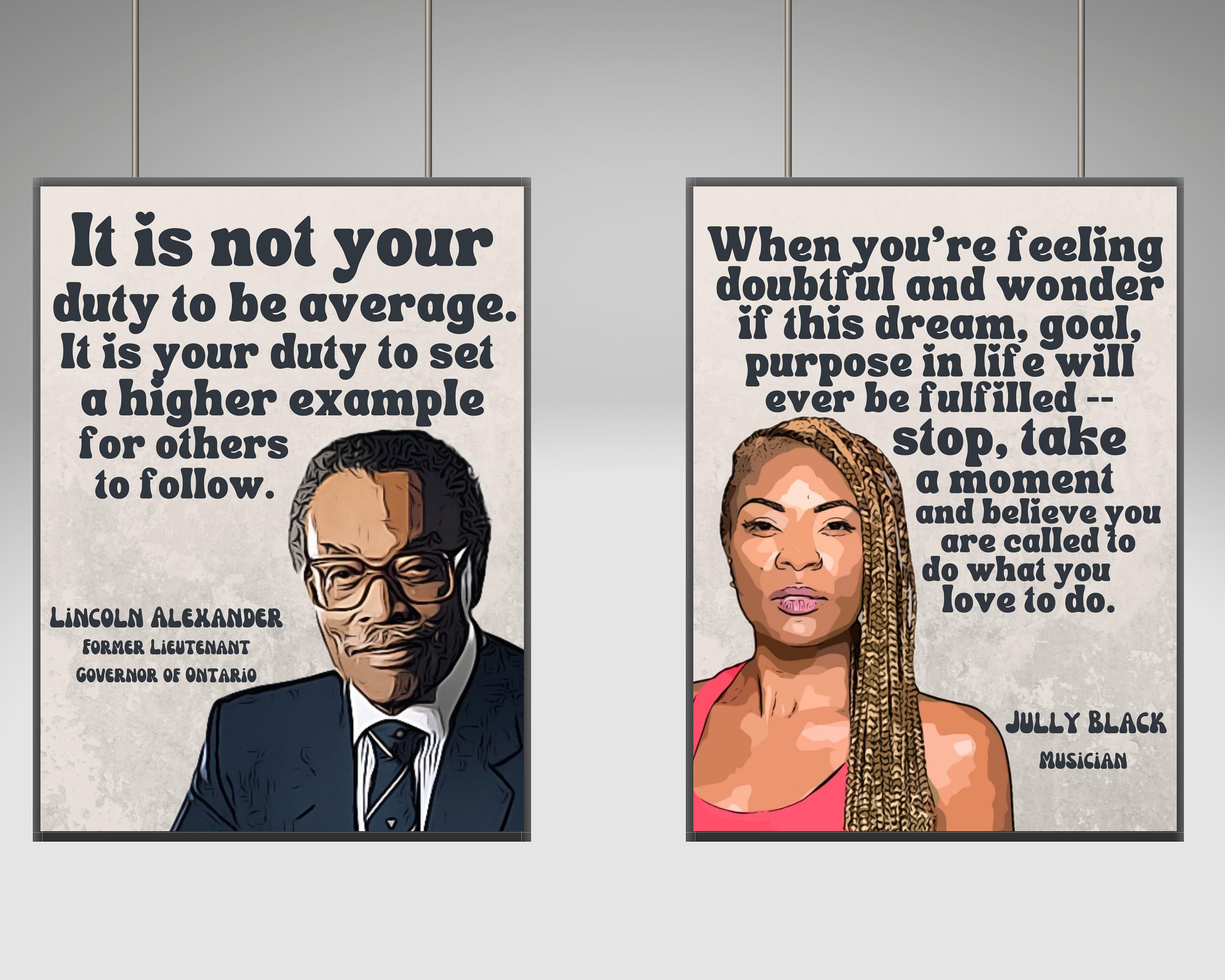 Retro Black Canadian Leaders set of 8 Printables Posters - Etsy