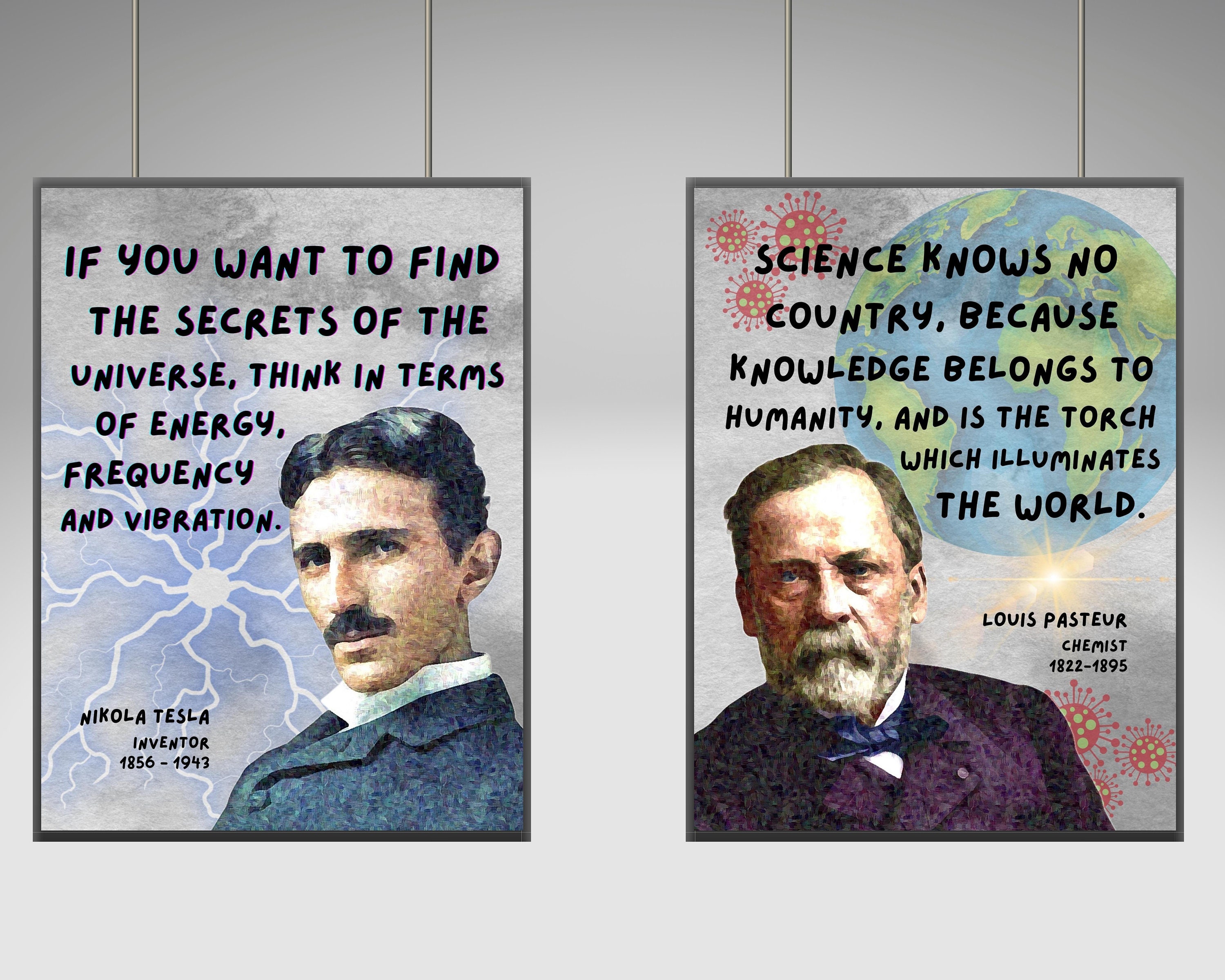 Famous Male Scientists Posters set of 8 Printable Science - Etsy