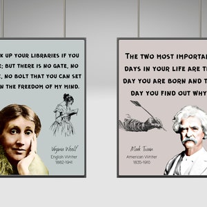 Famous Authors Posters (set of 8) Printable, English Classroom Decor ...