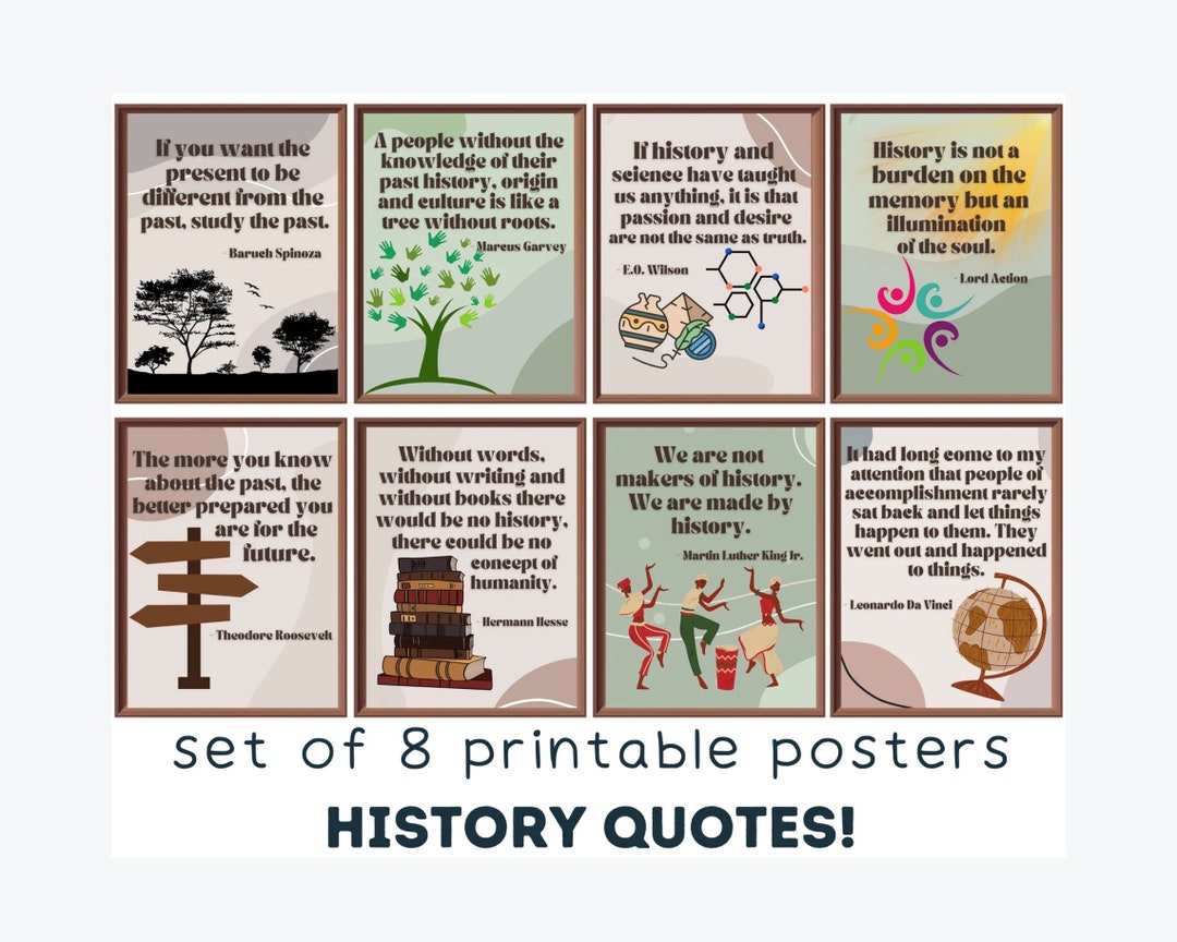 History Quotes (set of 8) Printables, History Classroom Decor ...